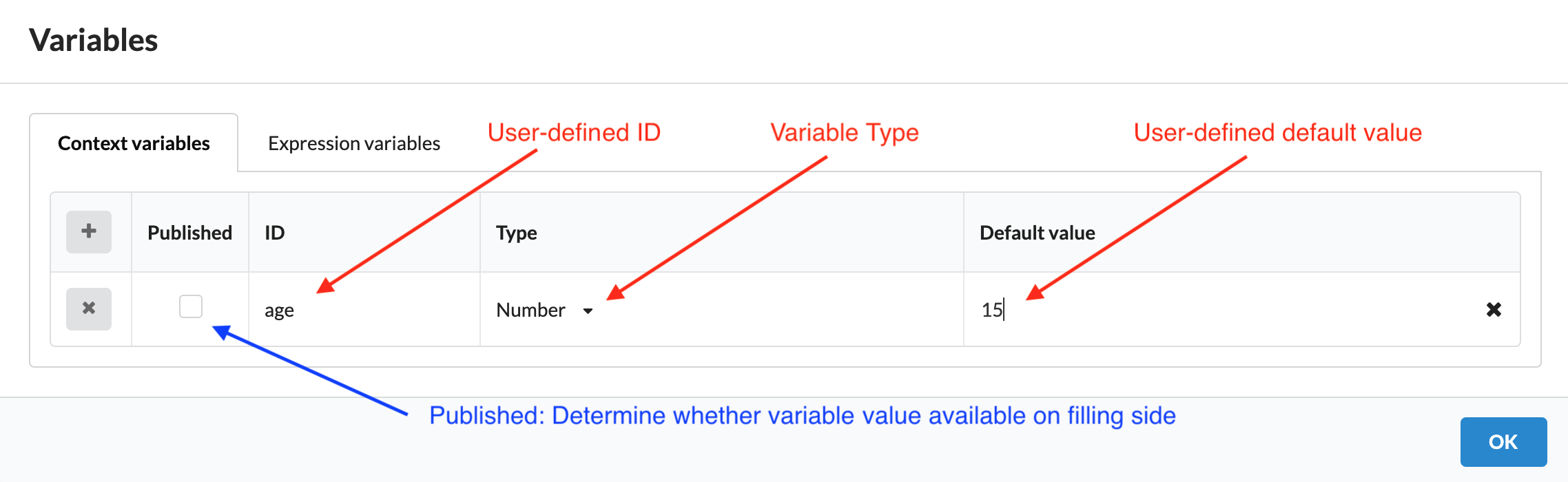 Working With Variables - Dialob Composer