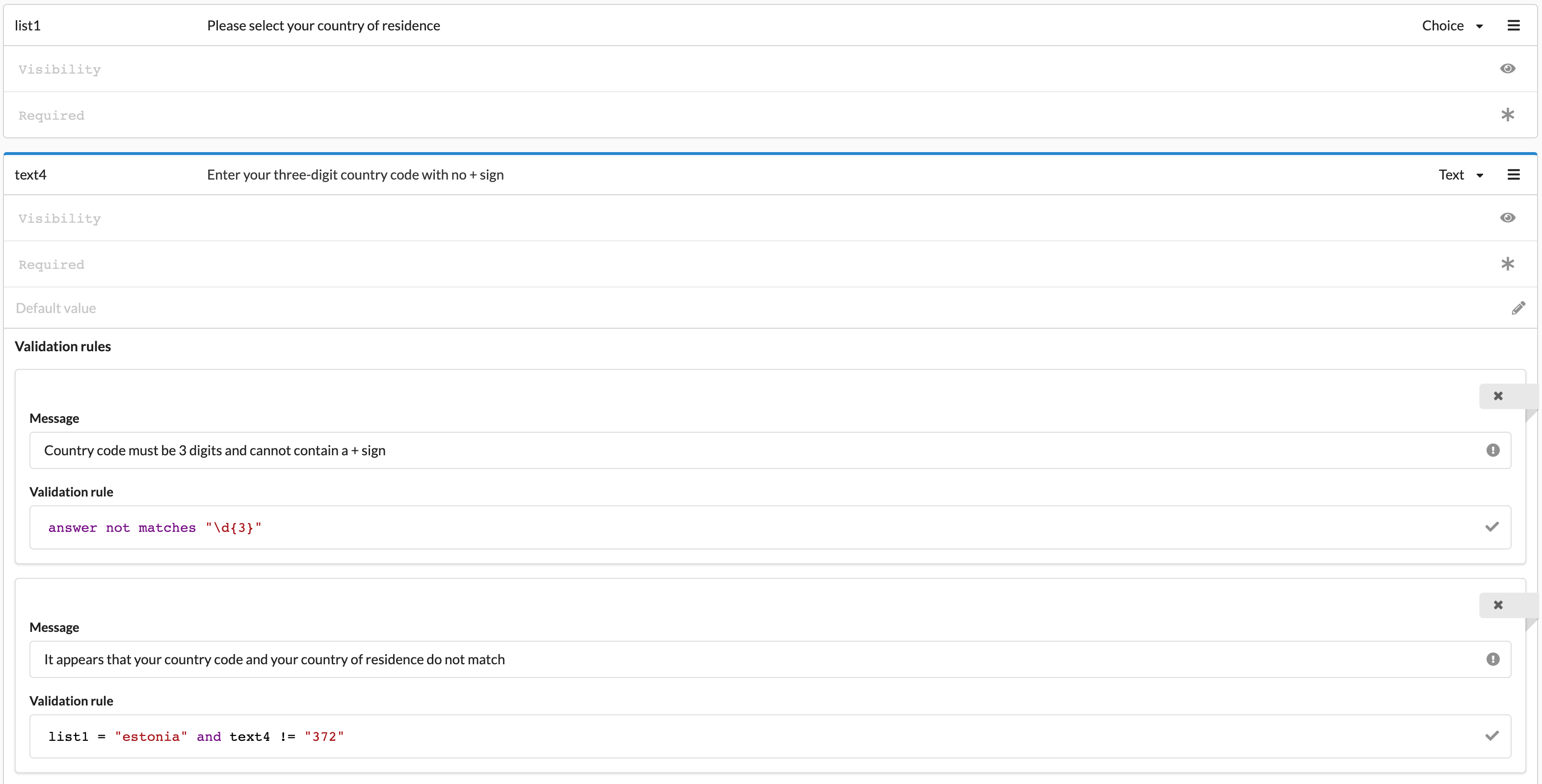Regular Expressions - Dialob Composer