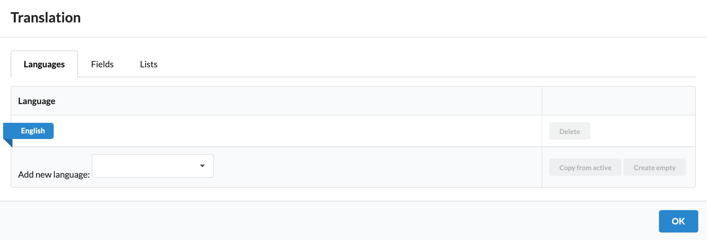Translation feature - Dialob Composer